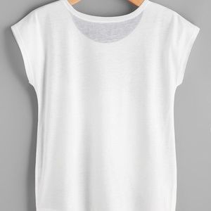 Tops | Cap Sleeve Hand Print Tee | Poshmark